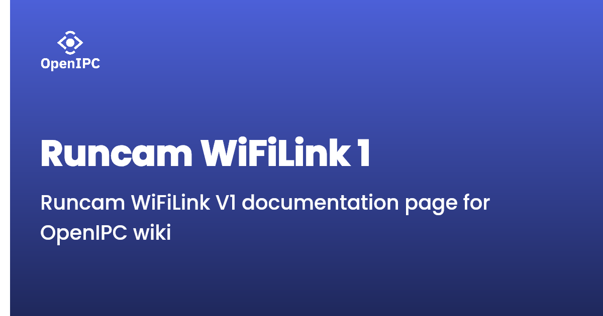 Runcam WiFiLink 1 | Documentation